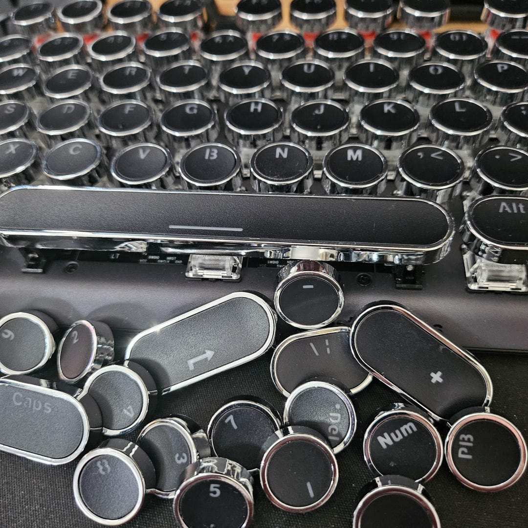 Keyboard Key Caps Set Classic Typewriter Style 104 Keycaps for Working ...