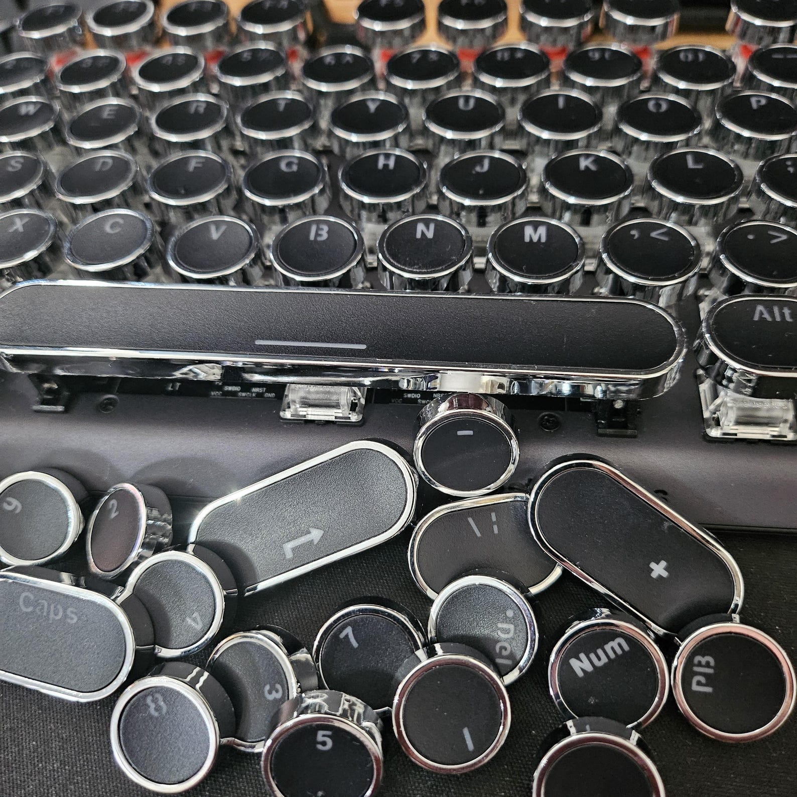 Keyboard Key Caps Set Classic Typewriter Style 104 Keycaps for Working ...