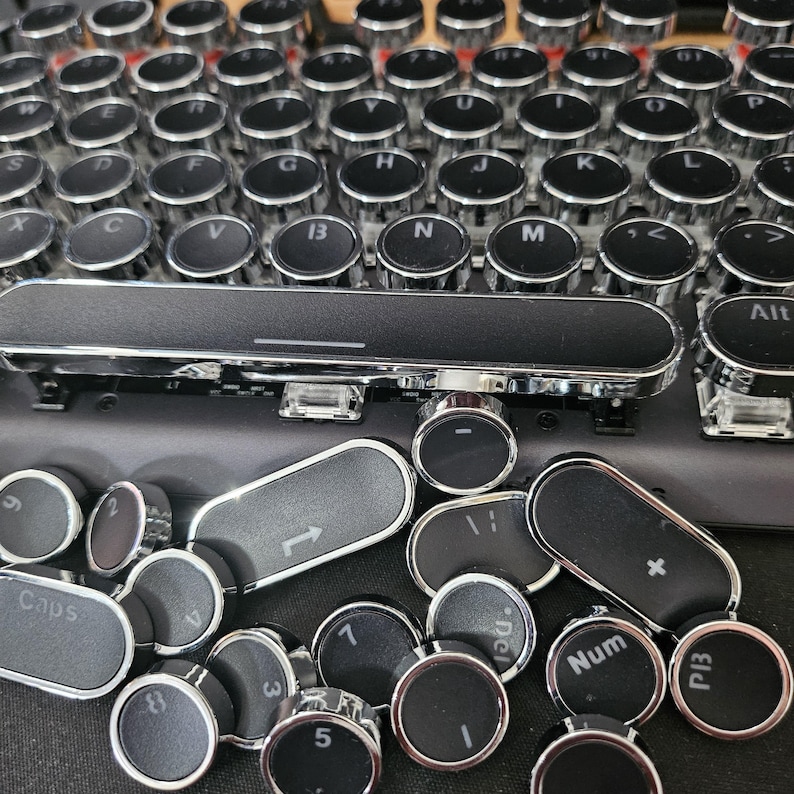 Keyboard Key Caps Set Classic Typewriter Style 104 Keycaps for Working ...