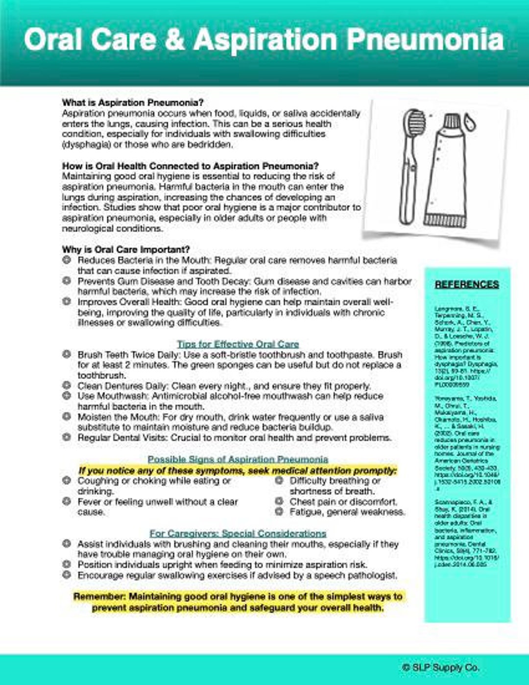 Oral Care & Aspiration Pneumonia - Etsy