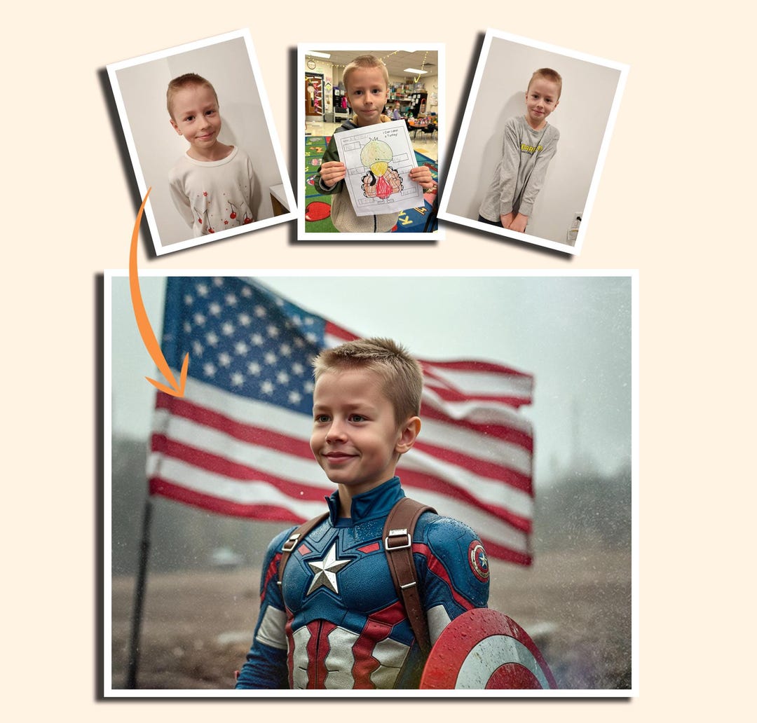 Custom Captain America Portrait: Personalized Superhero Art (digital ...