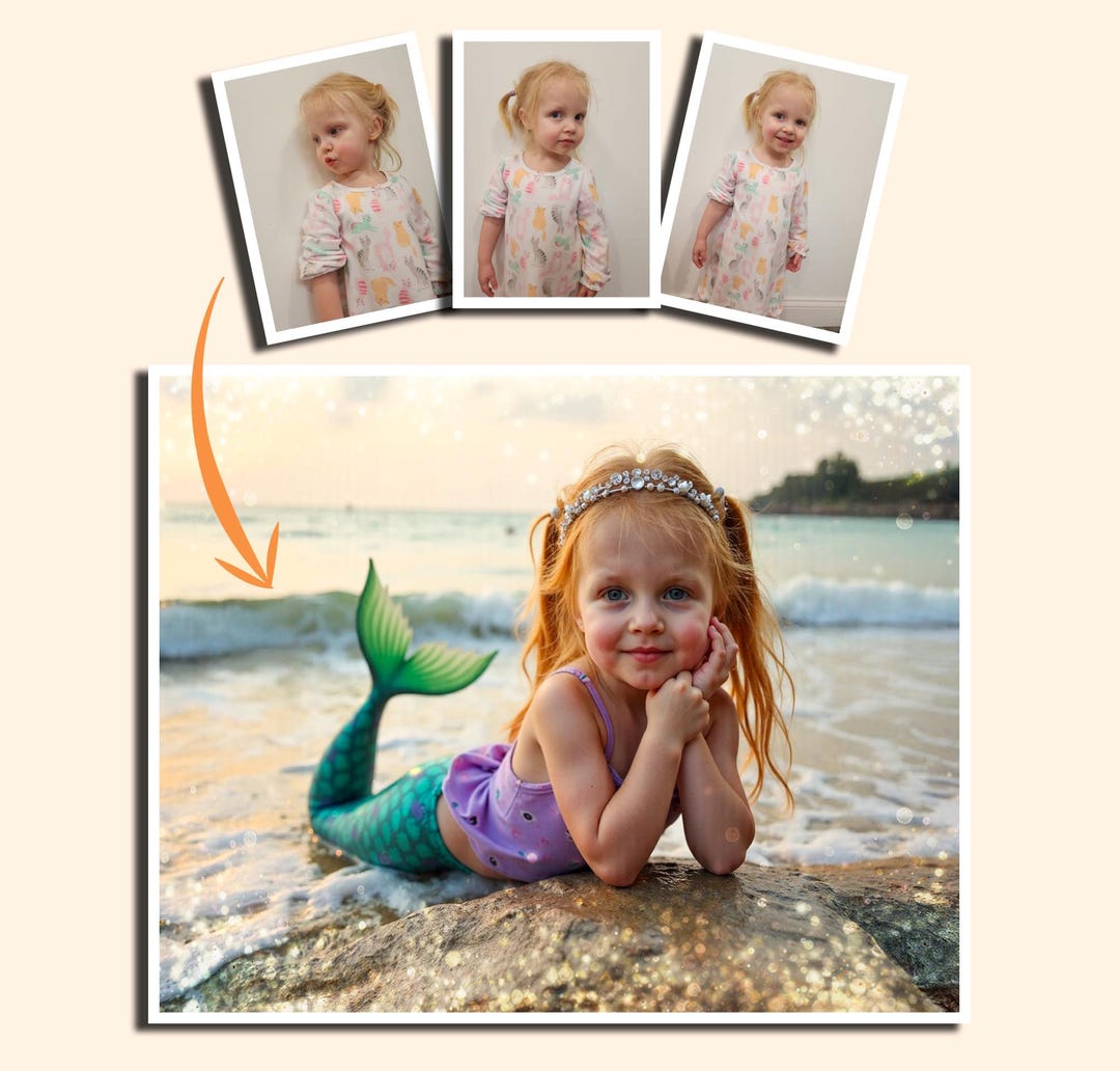Digital Princess Portraits, Custom Mermaid & Arabian Princess Photo ...