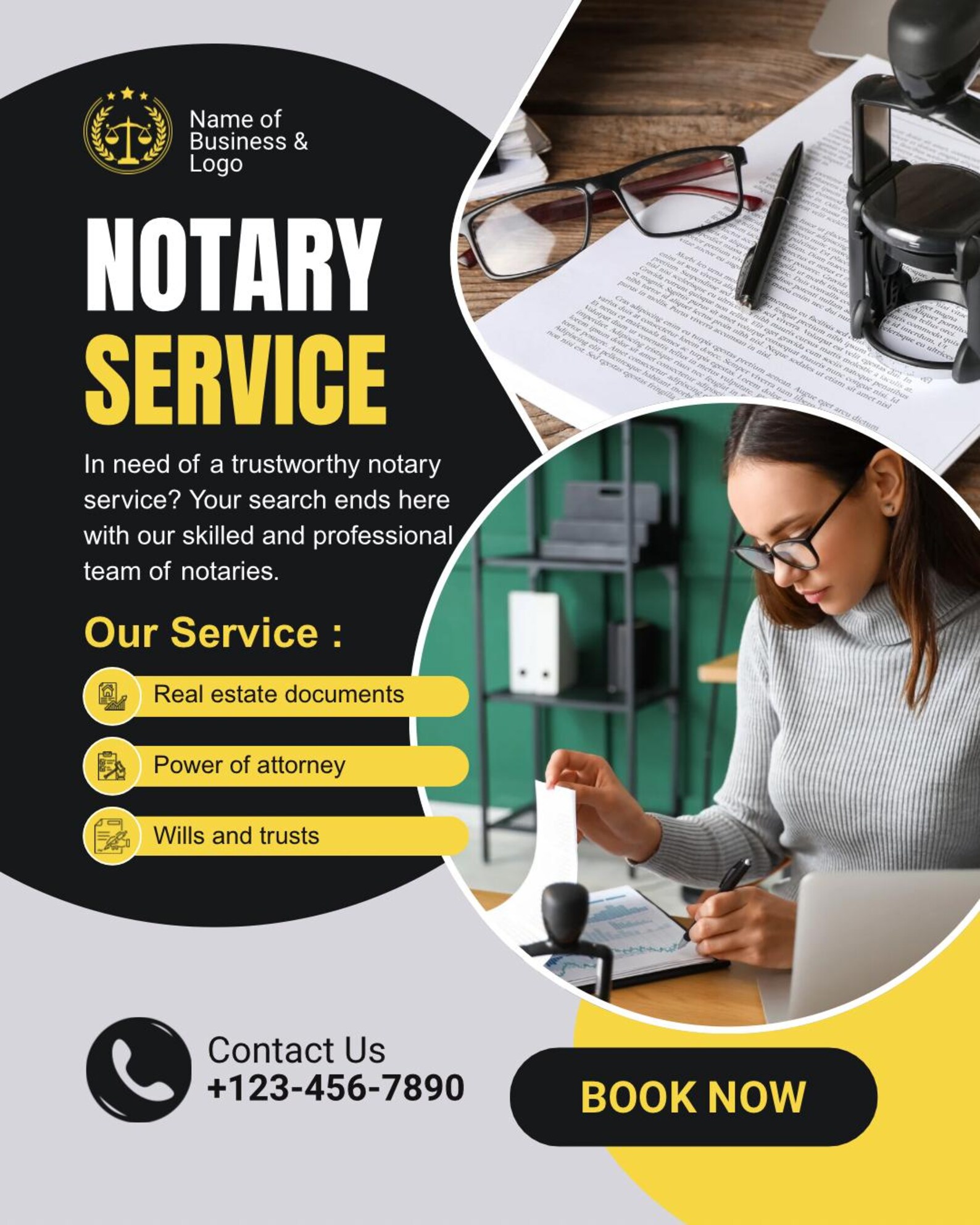 Notary Public Flyer, Loan Signing Agent, Entrepreneurs - Etsy