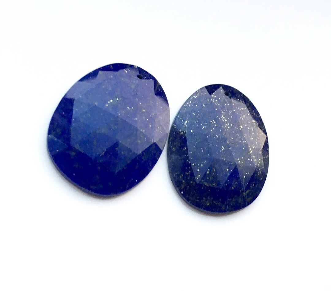 Huge Lapis Rose Cut Front Drilled Briolette Beads Pair - Etsy
