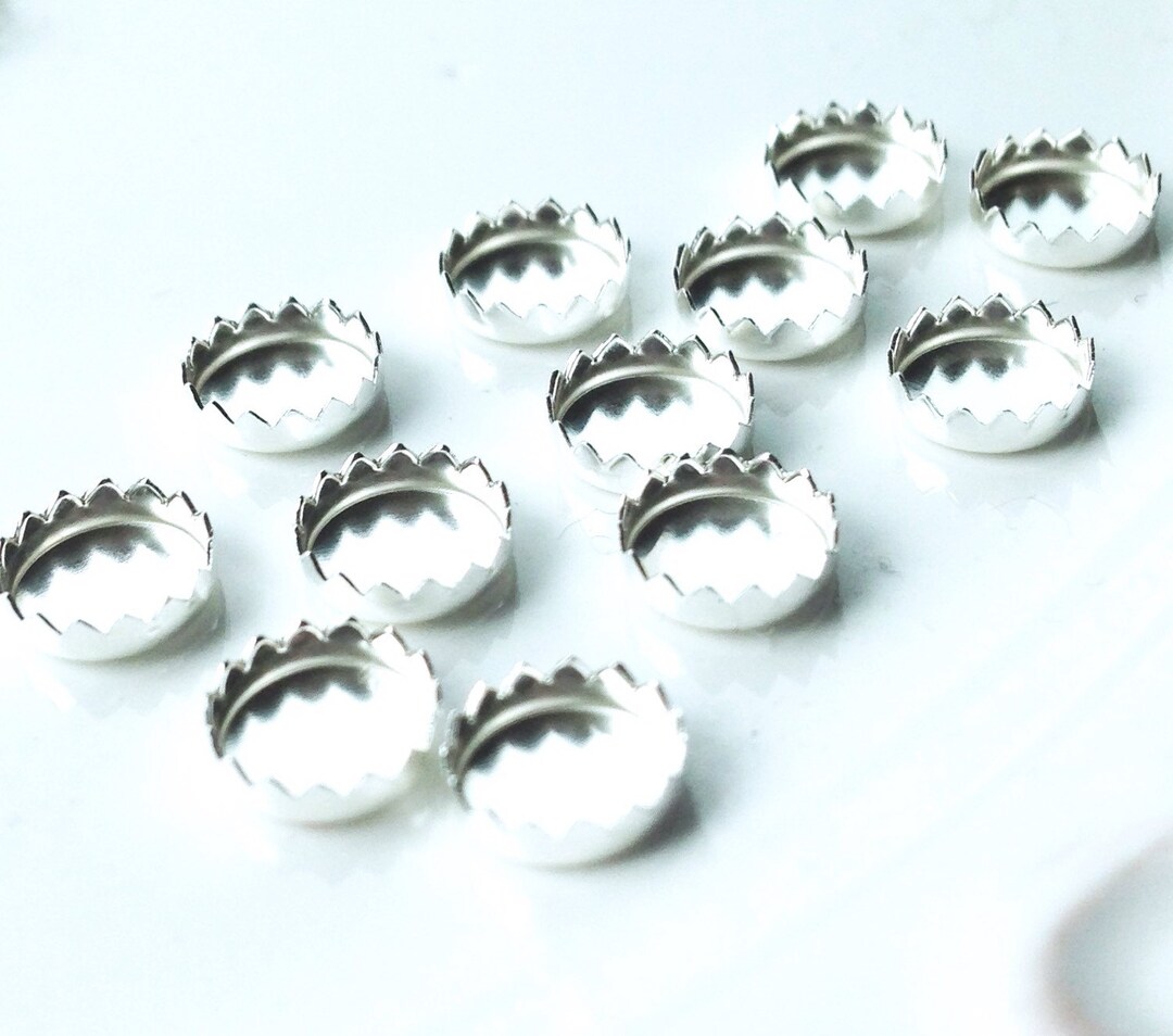 Sterling Silver Serrated Bezel Cup - 6mm - Choose Your Quantity - Etsy