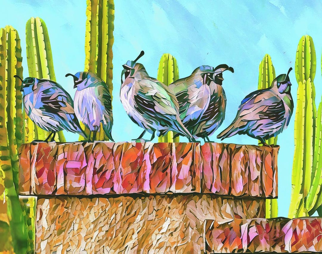 Quail Summit Art Print - From an Original Painting by Theresa Poalucci ...