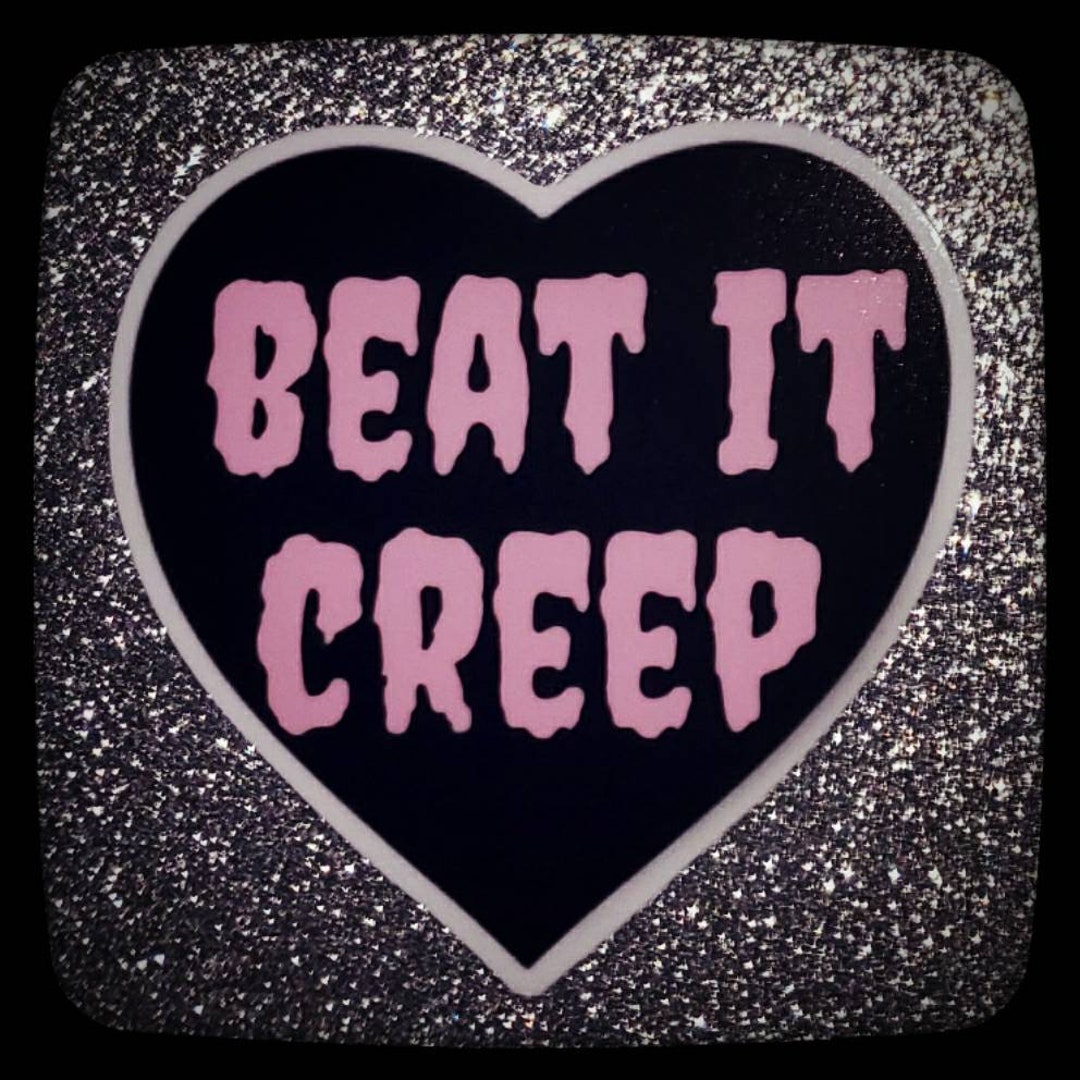 Beat It Creep 3in Heart Shaped Sticker - Etsy