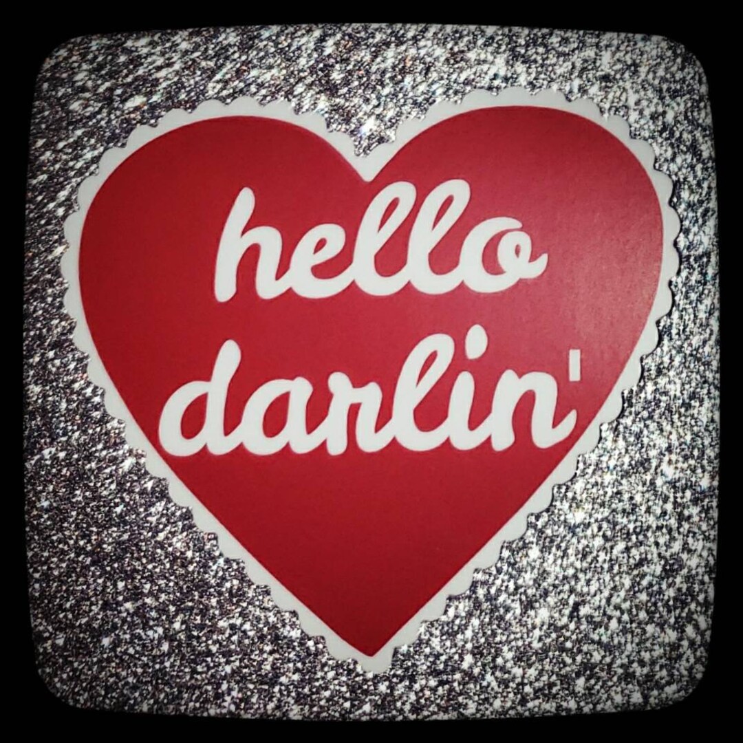 Hello Darlin 3 Inch Heart Shaped Sticker - Etsy