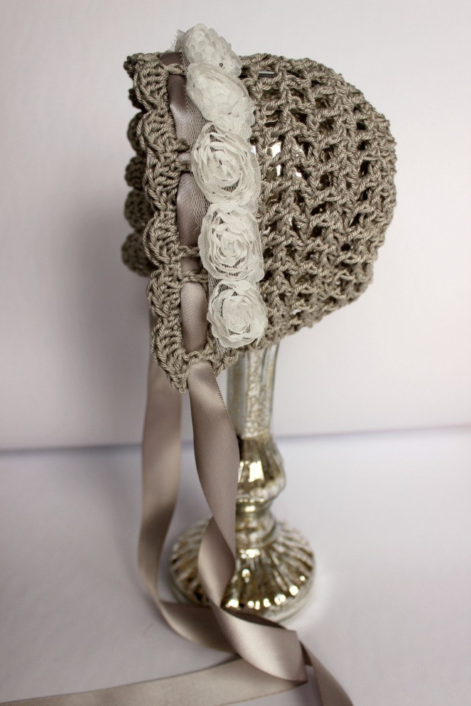 Crocheted Lace Infant Bonnet "lorenza" CROCHET PATTERN Instant Download ...