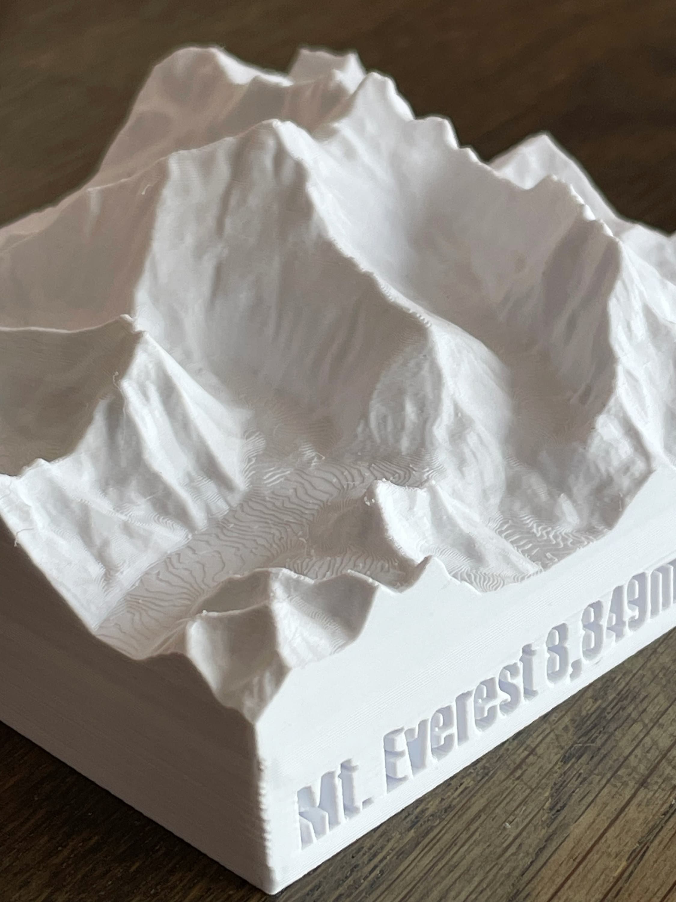 3D Printed Mount Everest Topographic Model: Mountain Home Decor - Etsy