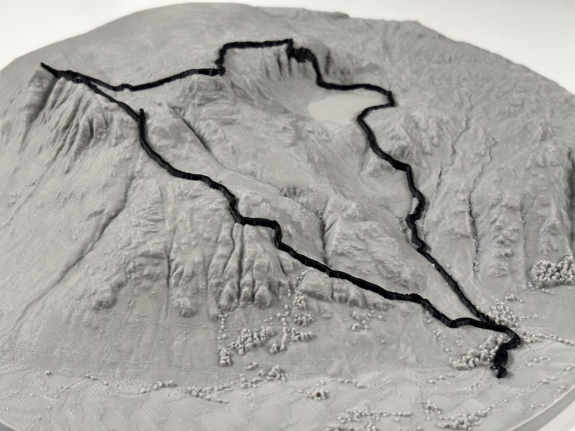 Topographic Trail Map in 3D – Custom Print With Your Hiking or Biking ...