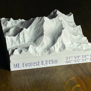 Mount Everest 3D Printed Topographic Model | Stunning Terrain Replica ...