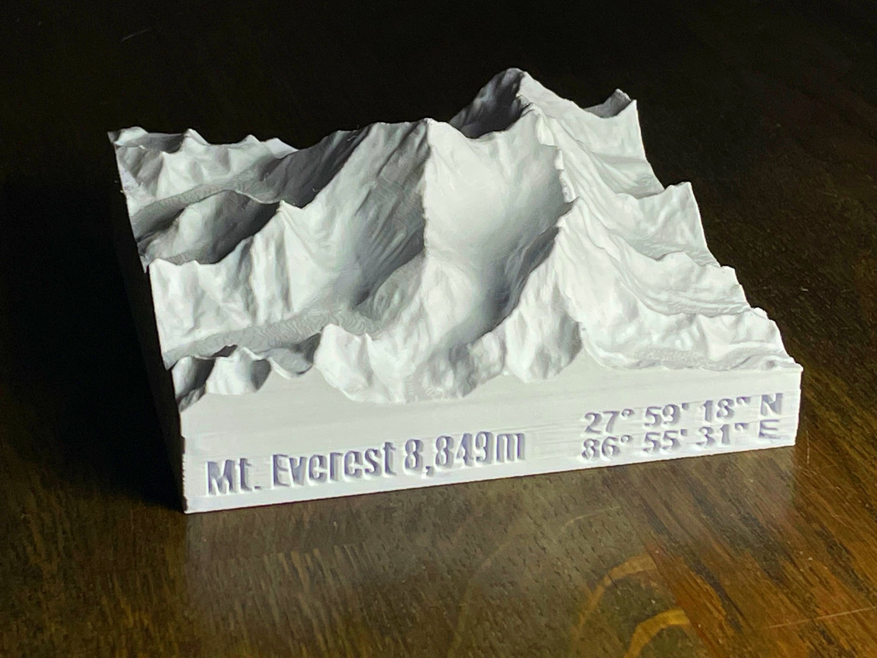 3D Printed Mount Everest Topographic Model: Mountain Home Decor - Etsy