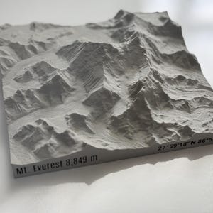Mount Everest 3D Printed Topographic Model | Stunning Terrain Replica ...