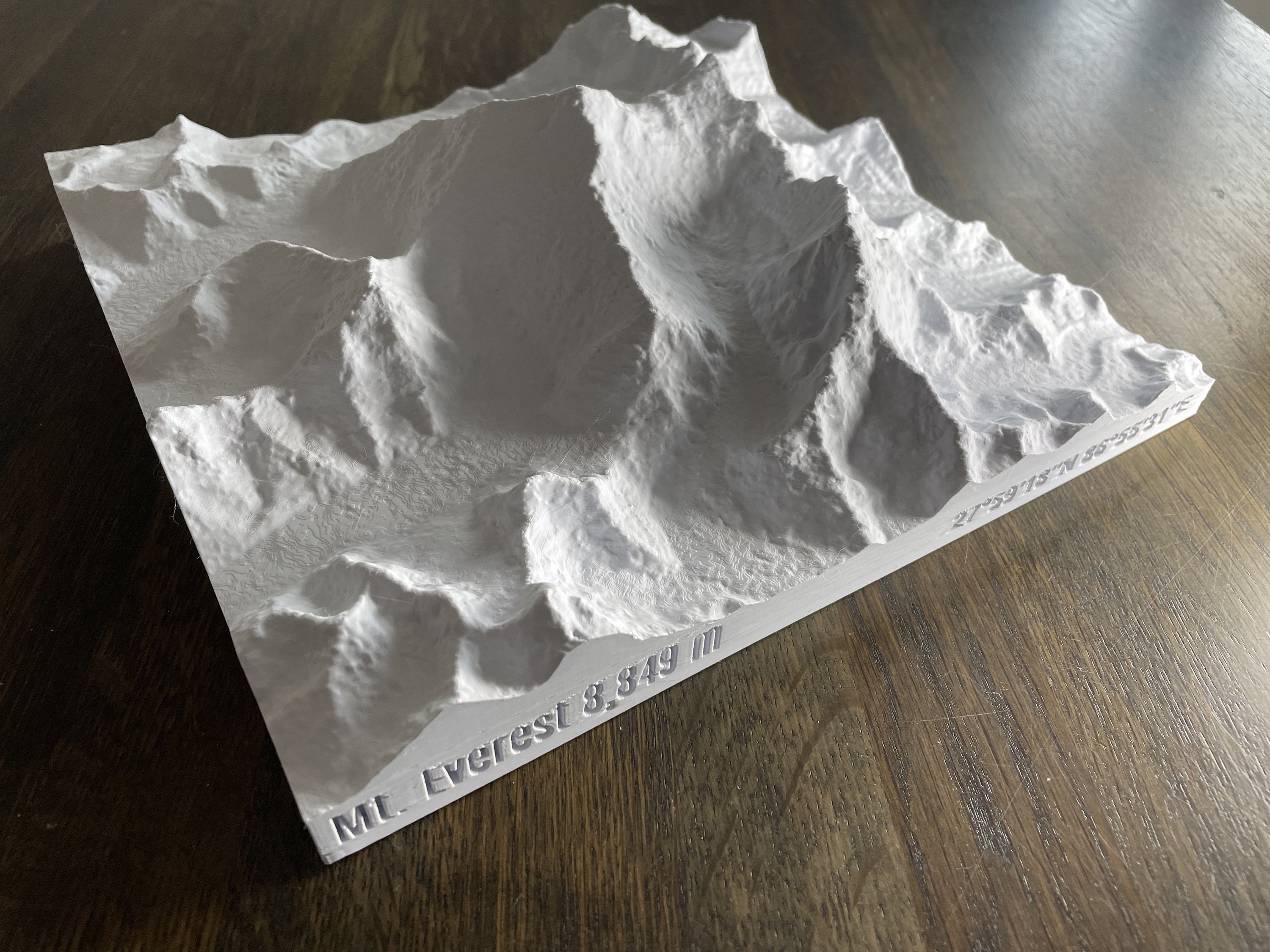 3D Printed Mount Everest Topographic Model: Mountain Home Decor - Etsy