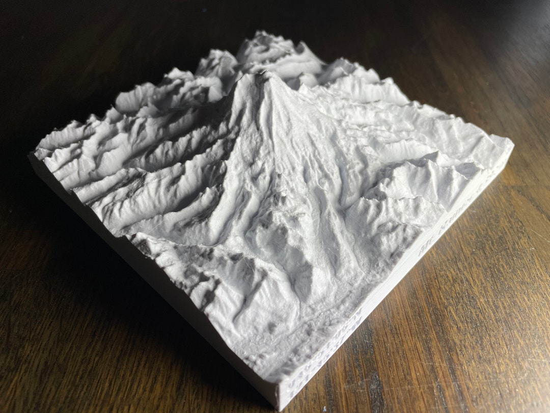 Mount Rainier 3D Topographic Model: PLA Terrain Replica - Etsy