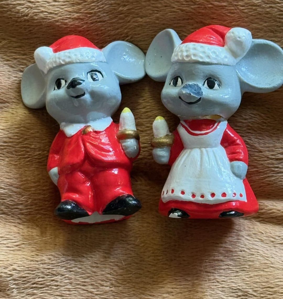 DIY HANDMADE MICE Holiday Decoration Statues Cute 1982 Vintage - Etsy