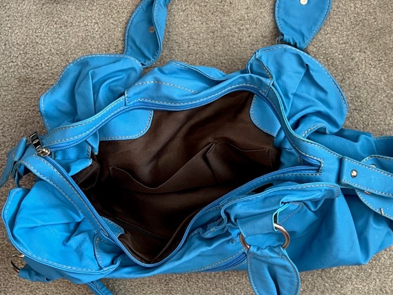 COBALT blue leather LIMELIGHT PURSE cyber goth electr… - Gem