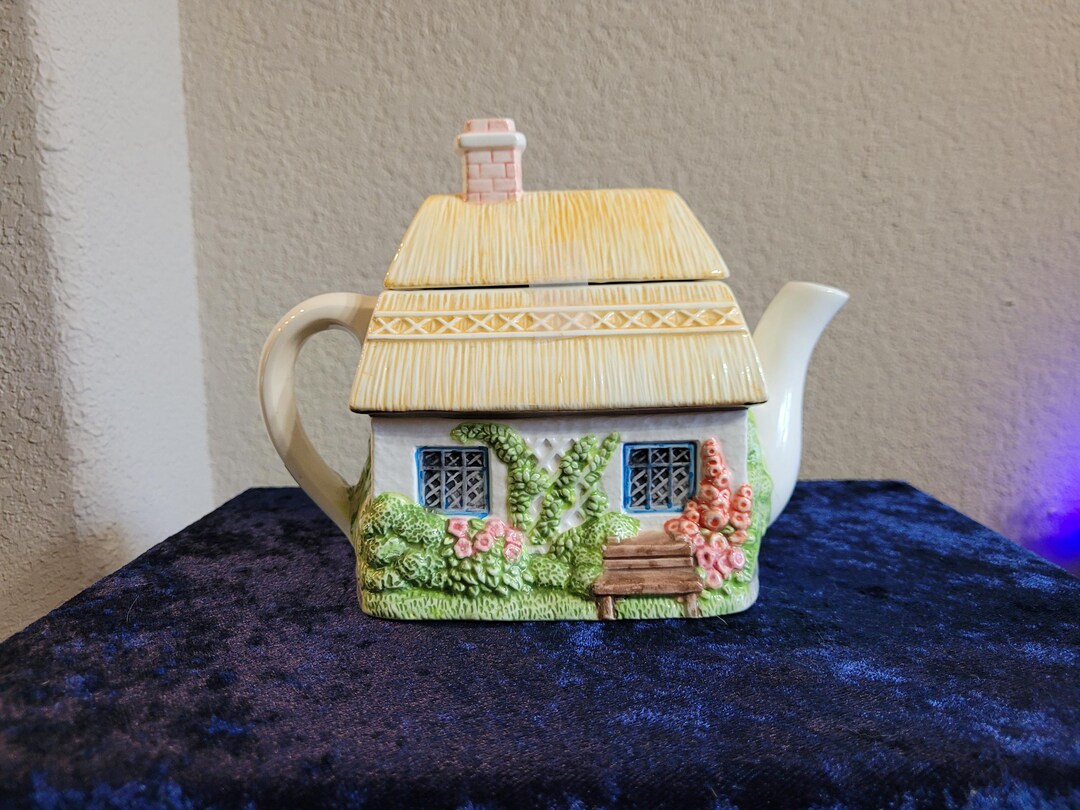 Beautiful Ceramic Cottage House Teapot - Etsy