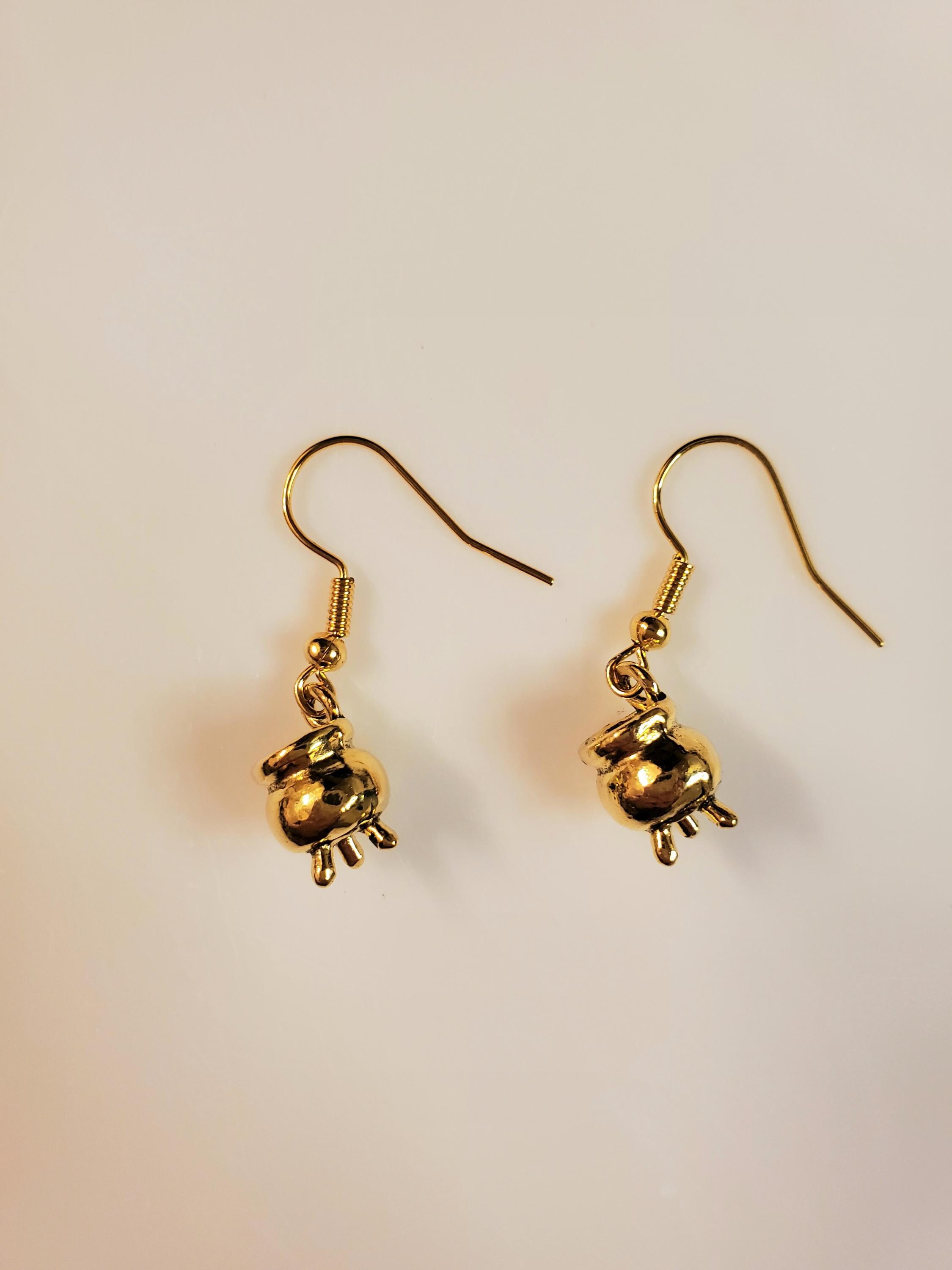 Gold Witches Brew Earrings. Gold Cauldron Accessory. Witch Inspired ...
