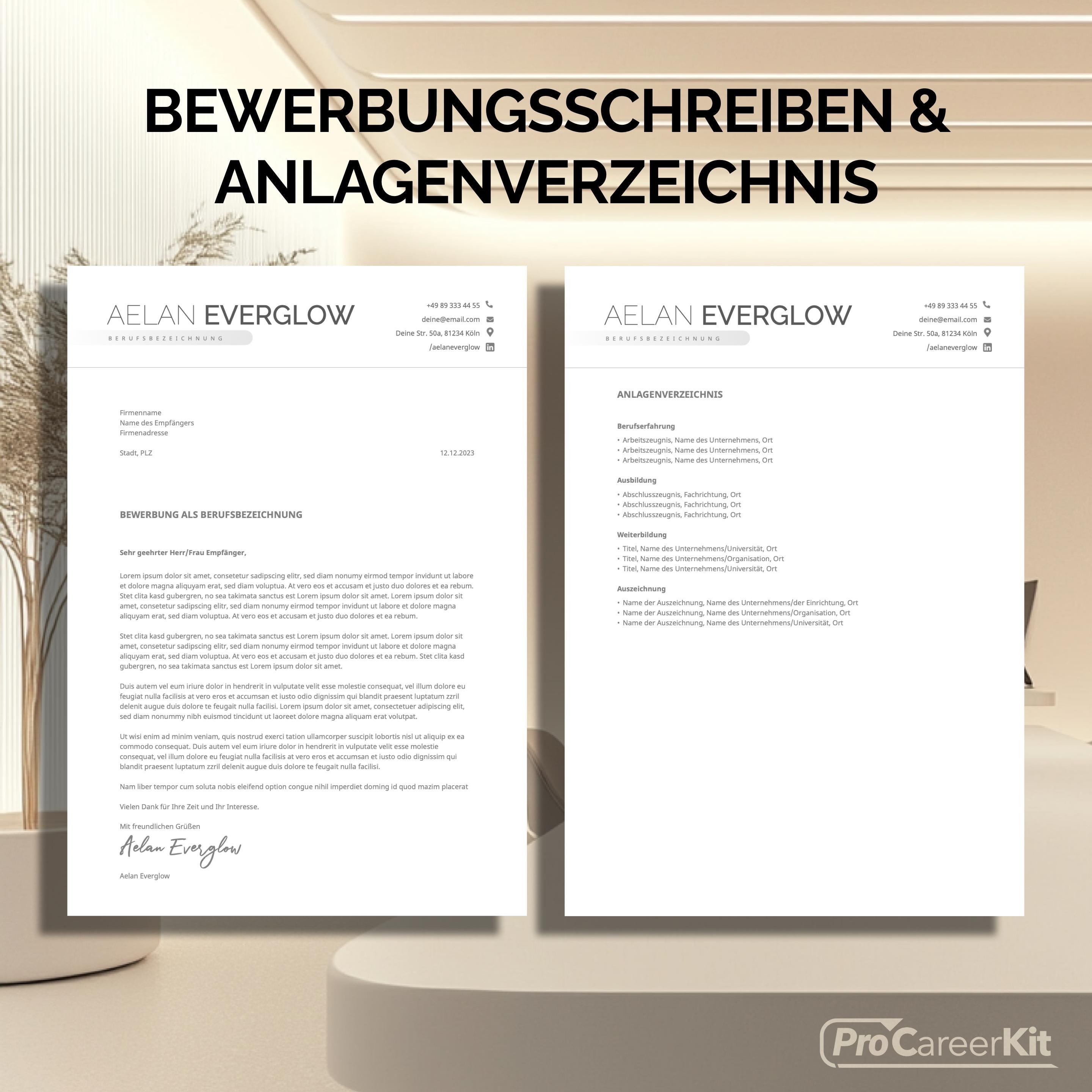 CV Template Without Photo, Application Templates German Word, Modern ...