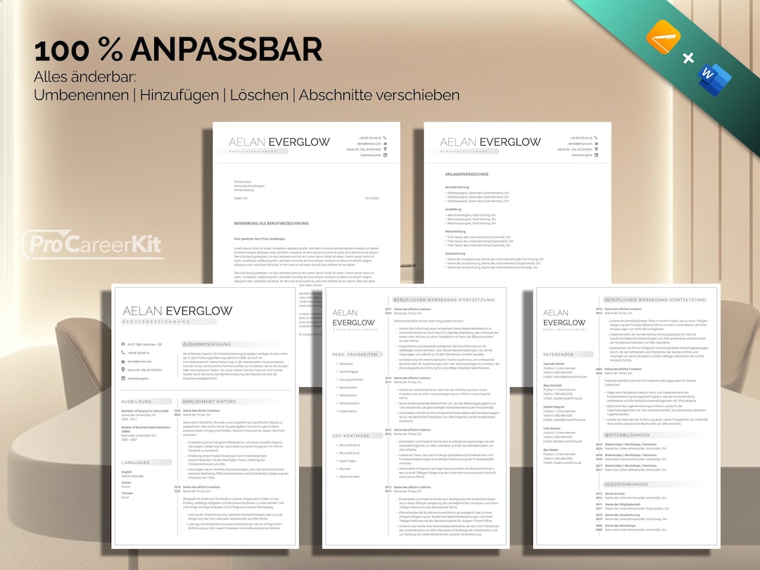CV Template Without Photo, Application Templates German Word, Modern ...