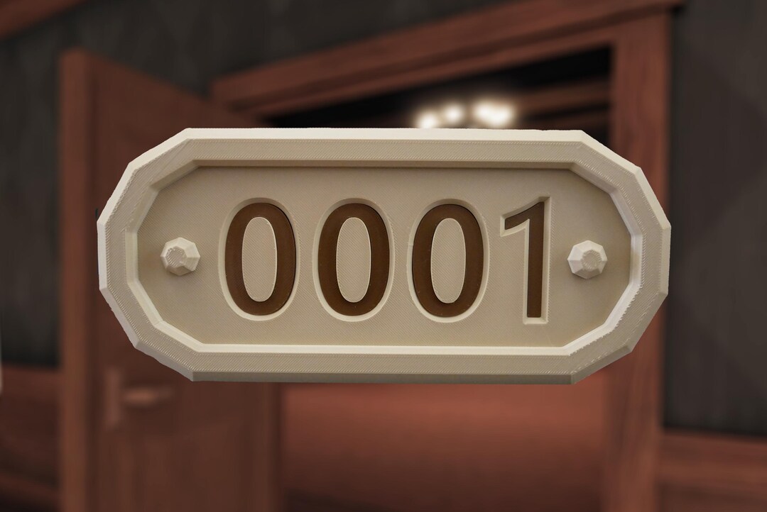 0001 Door Sign - Roblox Doors Inspired - Pretend Play - Etsy