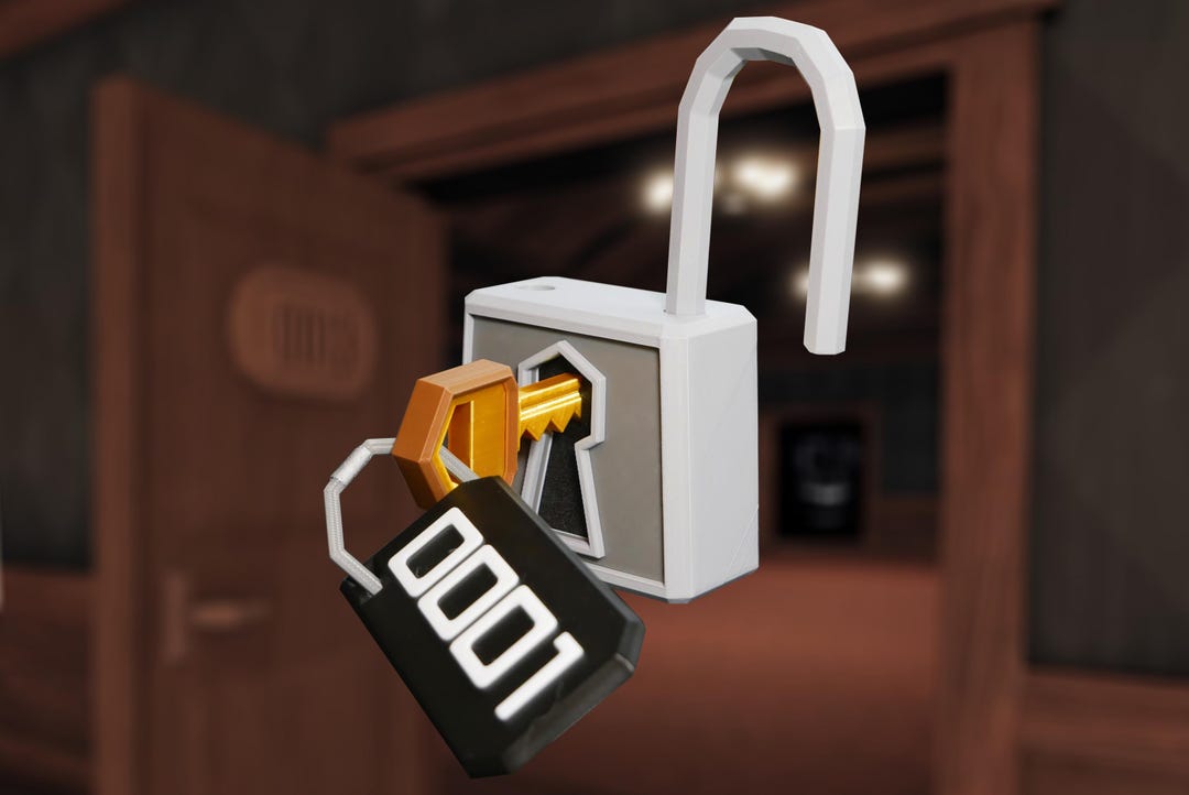 Lock and Room Key That Locks! - Roblox Doors Inspired - Etsy