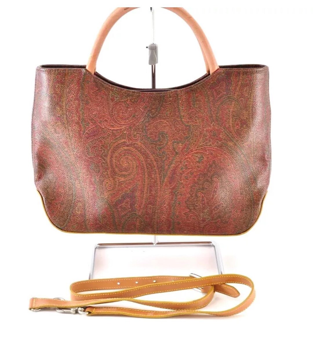 Vintage Etro Paisley 2-way Shoulder Handbag | Luxury PVC Leather Purse ...