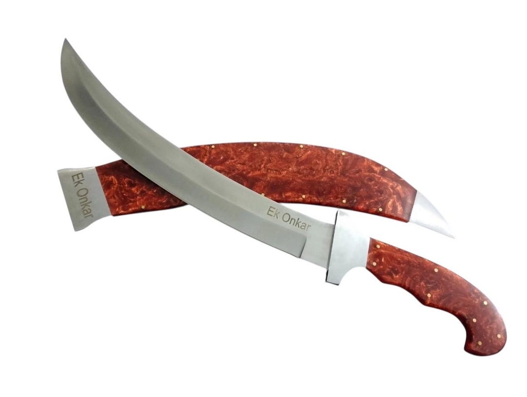 Handmade Stainless Steel Kirpan Sword: Sikh Article of Faith With Cover ...