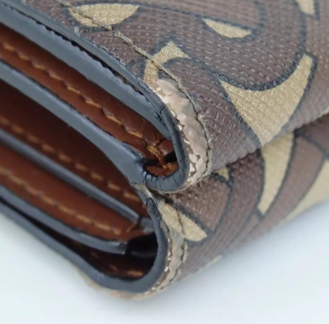 Authentic Burberry TB Monogram Tri-fold Wallet - PVC & Leather - Etsy