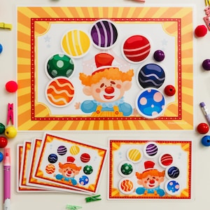 Funny Clown Montessori Game – Toddler Learning Worksheets (digital ...