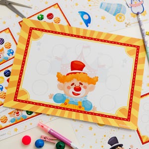 Funny Clown Montessori Game – Toddler Learning Worksheets (digital ...