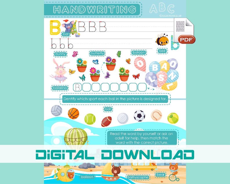 Worksheet to Practice Tracing the Letter "b" and Its Lowercase "b" Form ...