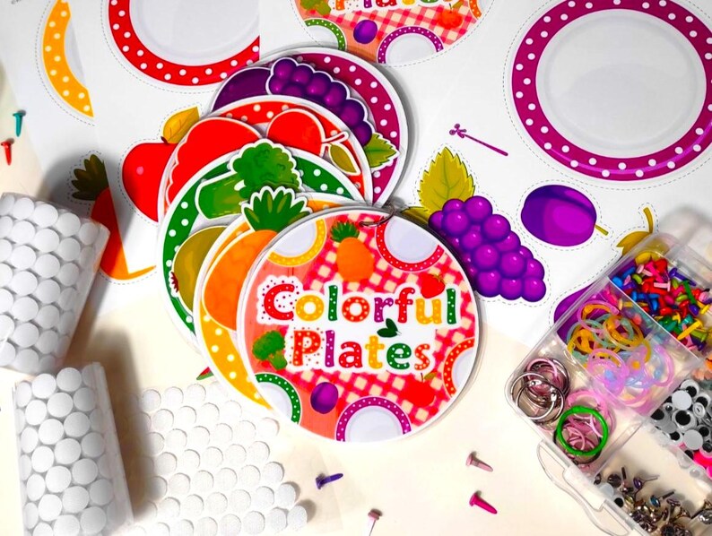 Kindergarten Worksheets Printable - Colorful Plates. Sorting Games ...