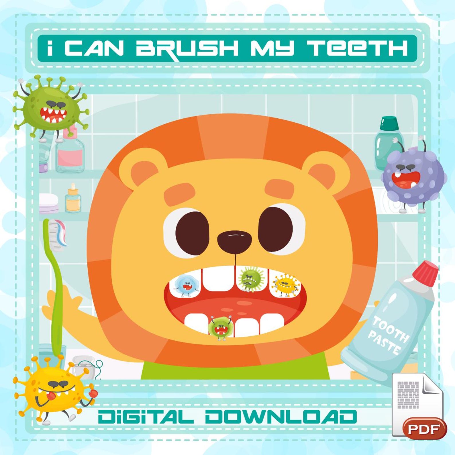 Montessori Toddler Printable i Can Brush My Teeth. Homeschool Learning ...
