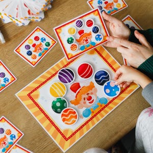 Funny Clown Montessori Game – Toddler Learning Worksheets (digital ...