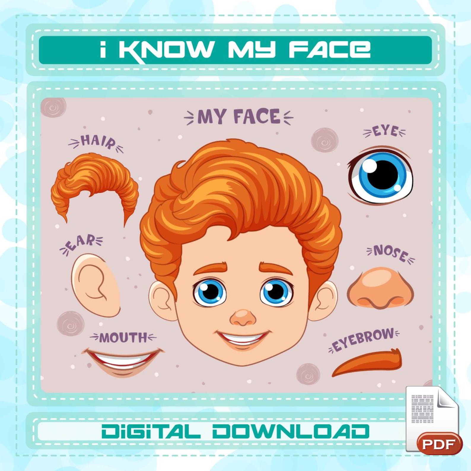 Montessori Activity for Toddlers & Preschoolers - My Face. Educational ...