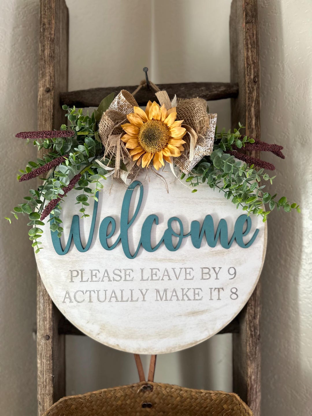 Funny Wooden Welcome Sign With Hanger or Stand, Door Hanger Sign ...