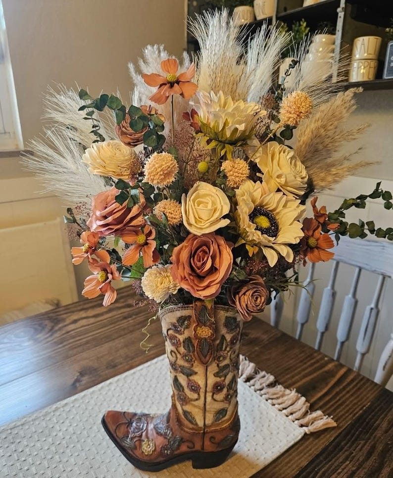 Floral Cowboy Boot - Etsy
