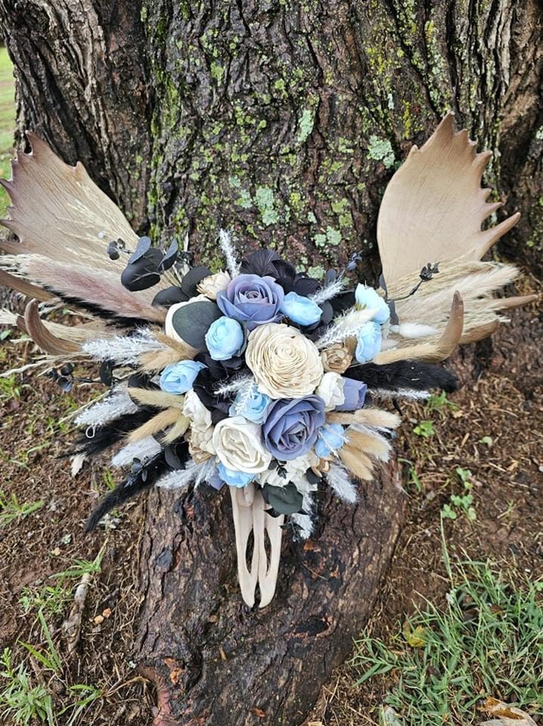 Custom Floral Resin Moose Skull, Farmhouse Decor, Home Decor, Flower ...