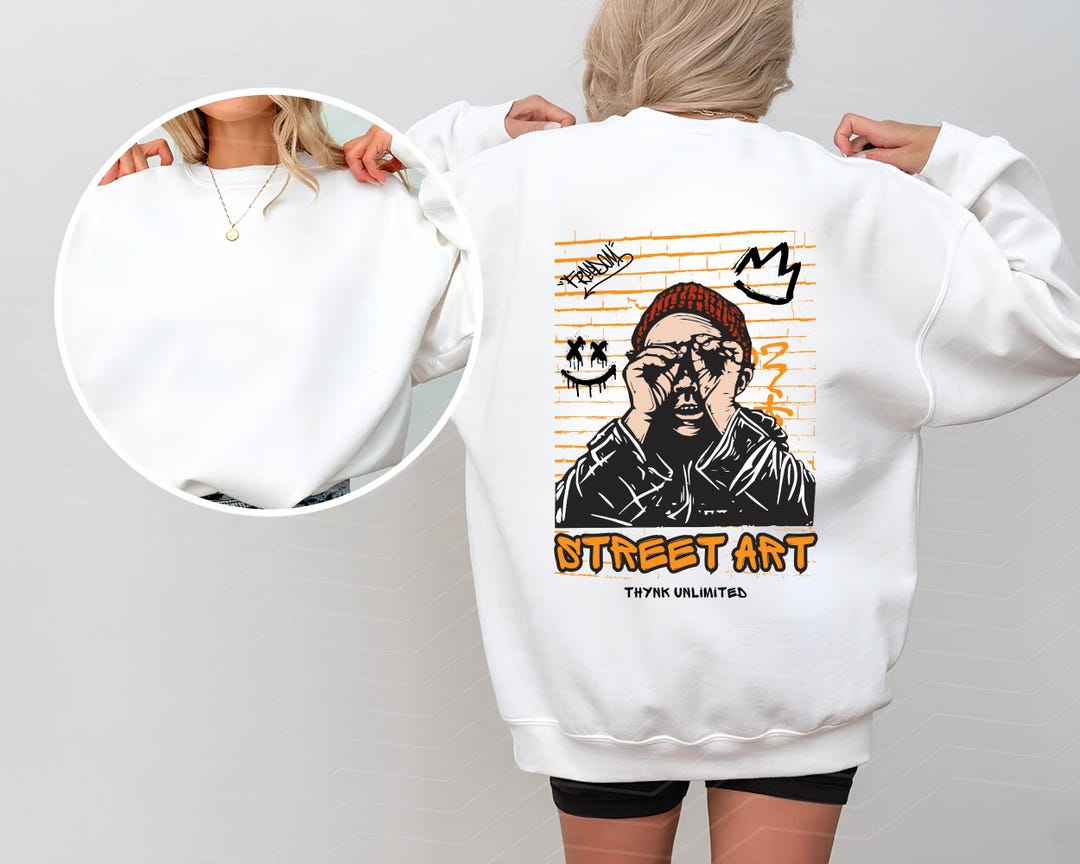 Street Art Sweatshirt, Urban Design Graphic Crewneck, Cool Graffiti ...