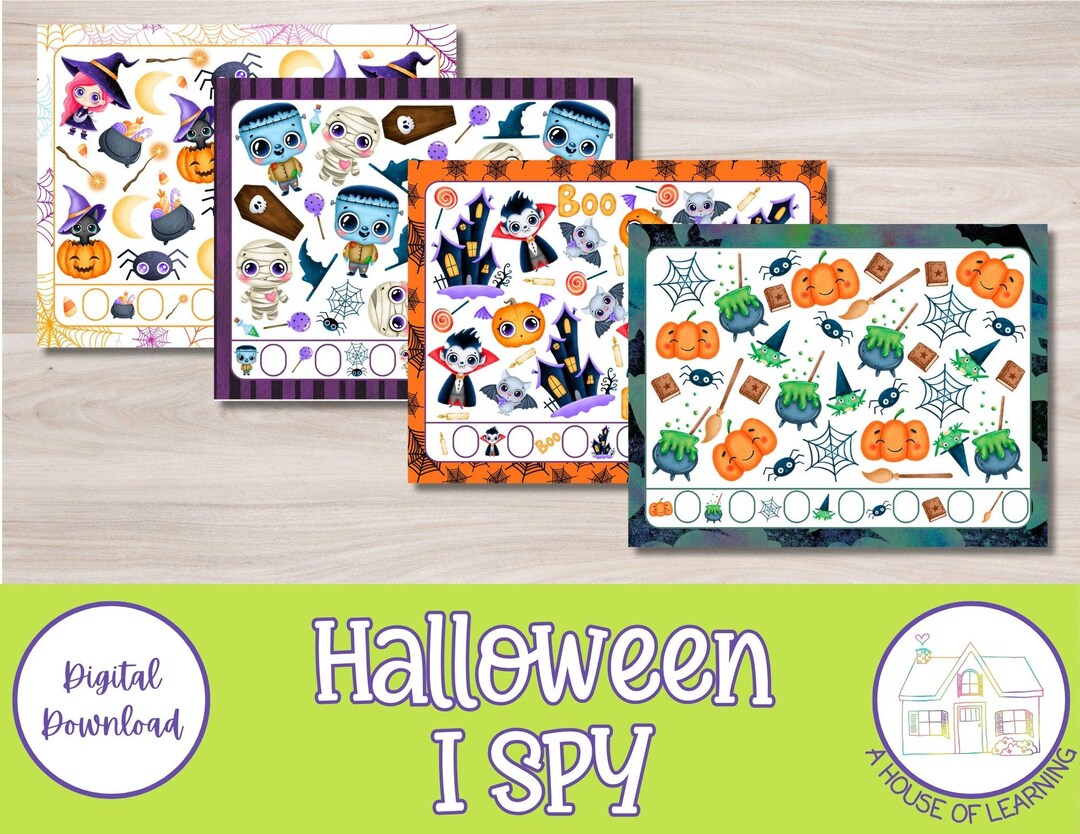 Halloween I SPY | Worksheet | Learning Game | Busy Book | File Folder ...