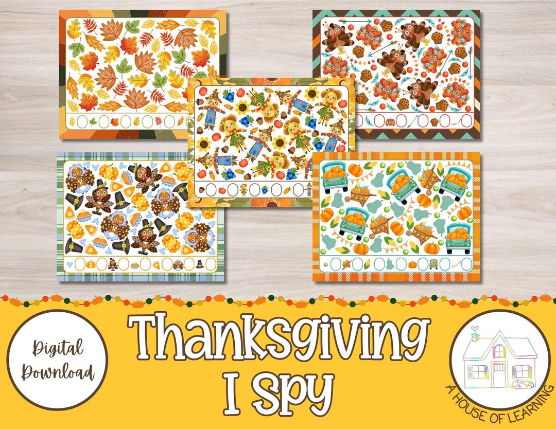 Thanksgiving I SPY Bundle | Learning Game | Busy Book | File Folder ...