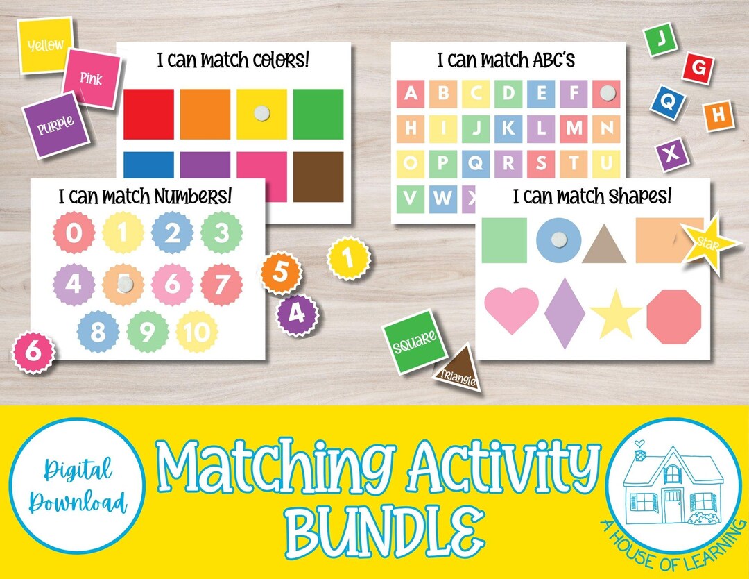 Matching Learning Game | ABC | Shapes | Colors | Numbers | Busy Book ...