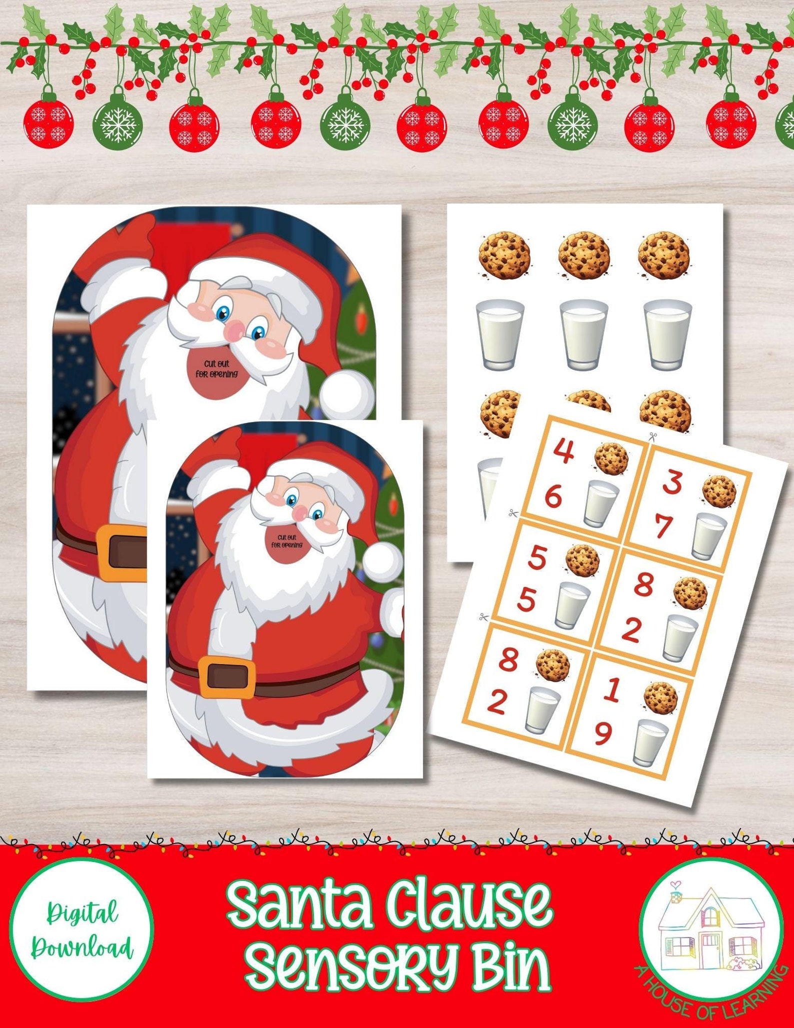 Santa Clause Sensory Bin | FLISAT Insert | Christmas Sensory Bin ...