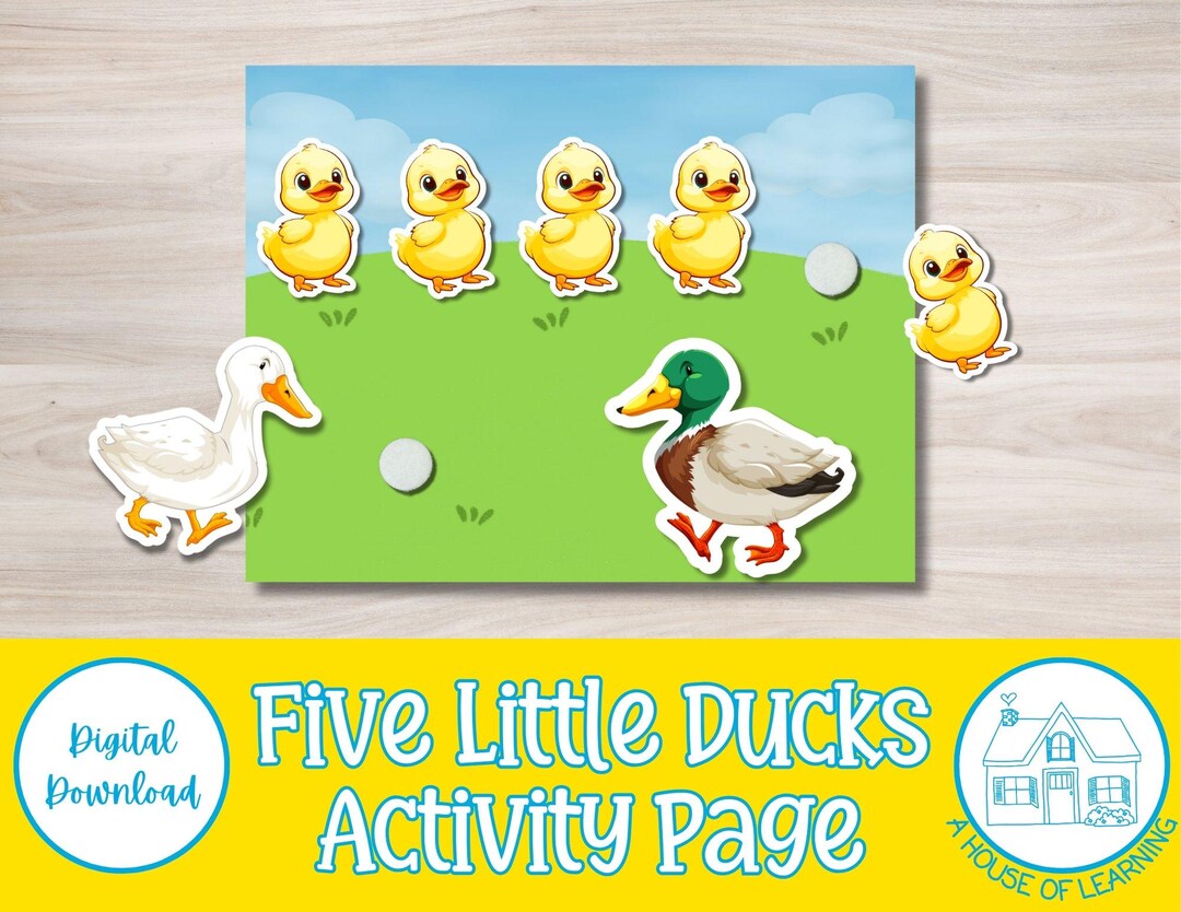 Five Little Ducks | Nursery Rhyme | Learning Game | Busy Book | File ...