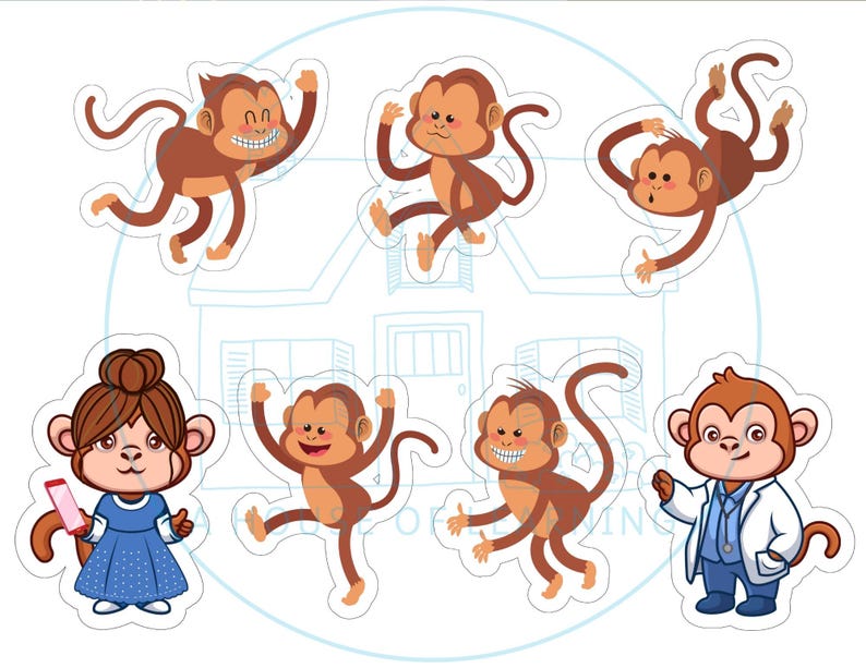 Five Little Monkeys Jumping on the Bed | Nursery Rhyme | Learning Game ...