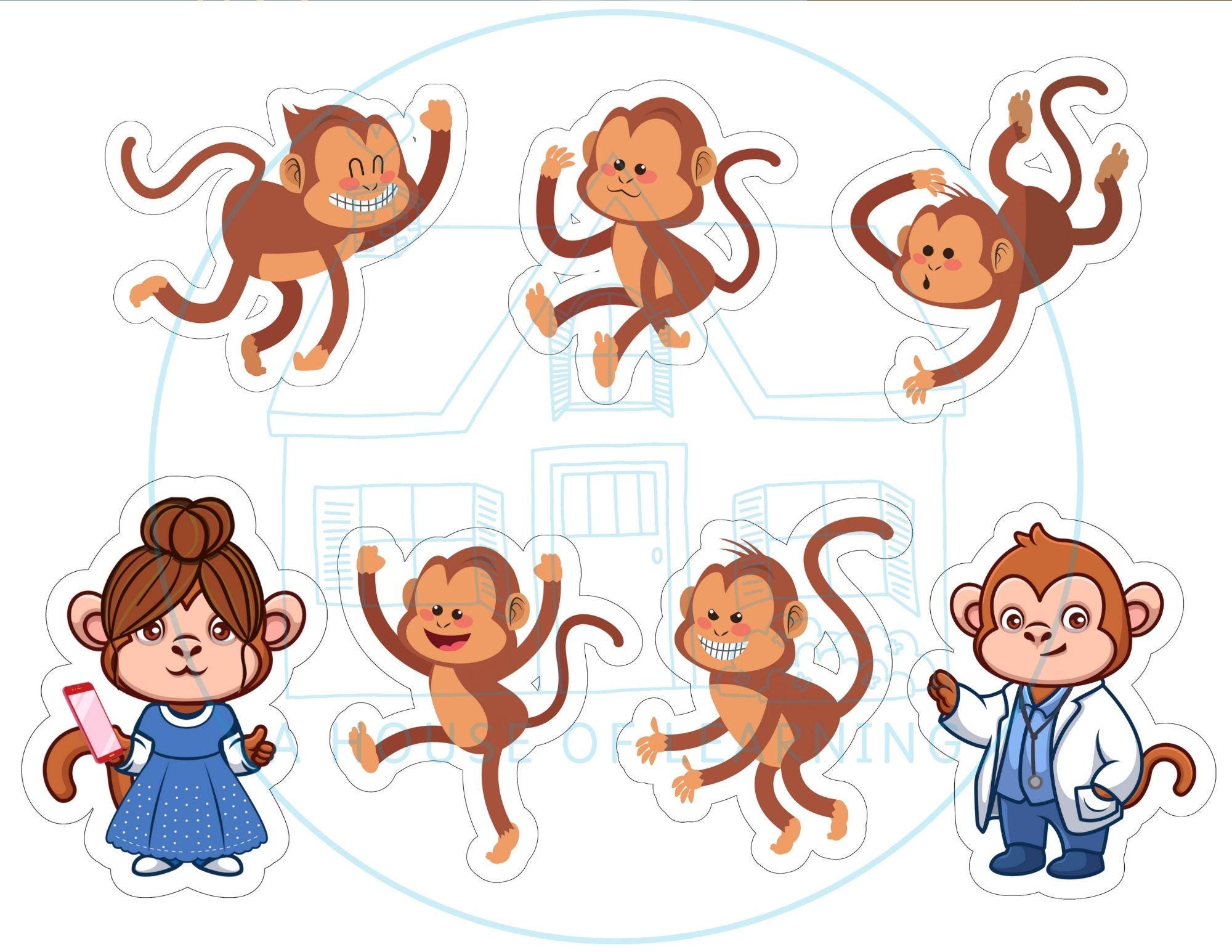 Five Little Monkeys Jumping on the Bed | Nursery Rhyme | Learning Game ...