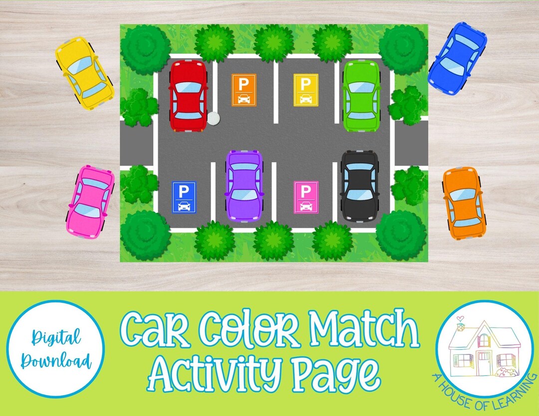 Car Color Match | Matching | Learning Game | Busy Book | File Folder ...